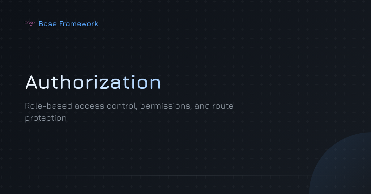 Authorization | Base Framework